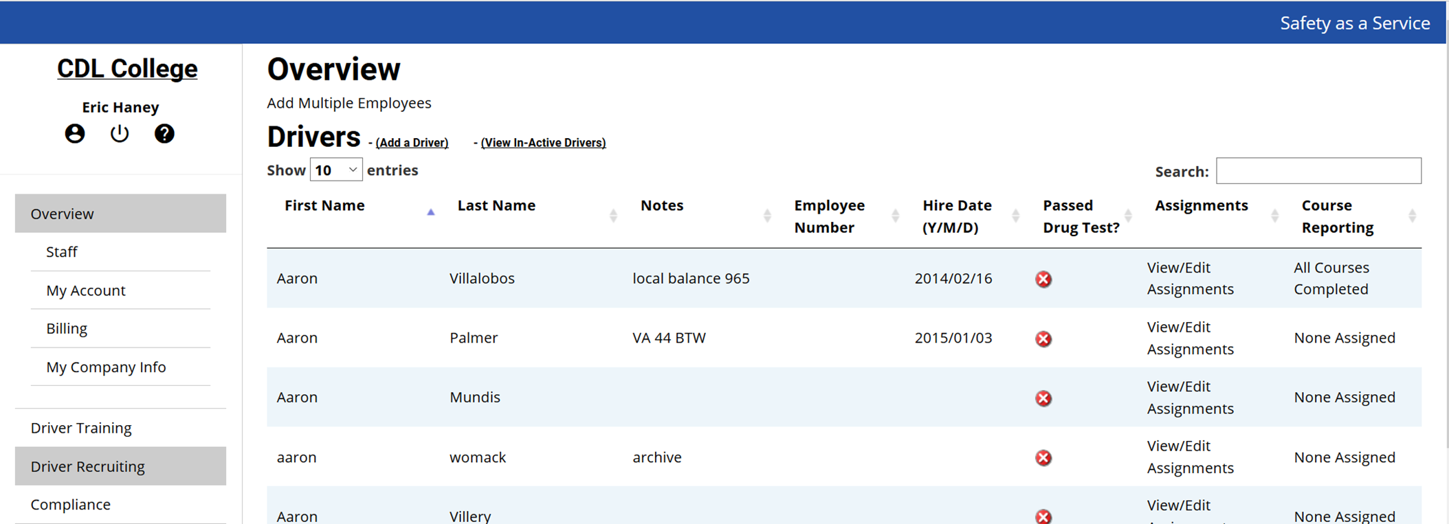 Online Driver Applications